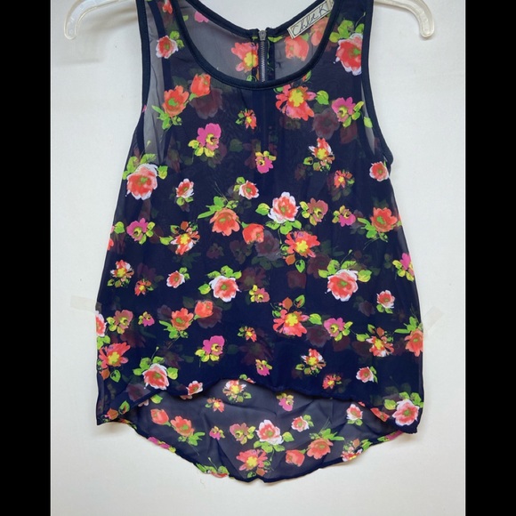 Chloe K | Tops | Sheer Flower Top S | Poshmark